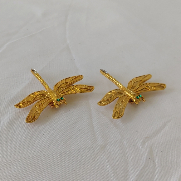 Nancy Katz | Accessories | Vintage Nancy Katz Bluette Dragonfly Gold ...
